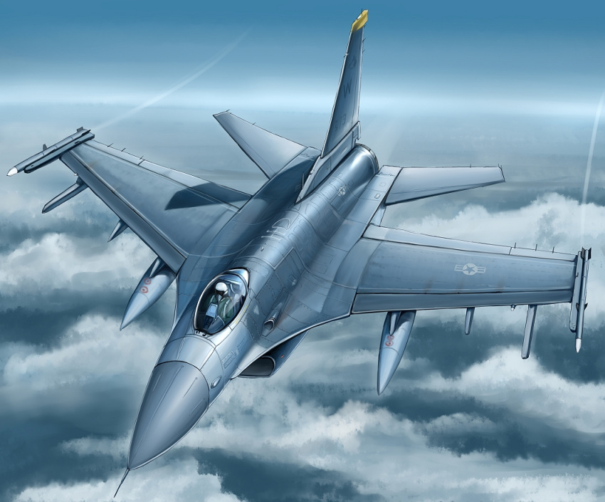 Safebooru - 1boy air-to-air missile aircraft airplane clouds cloudy sky ...