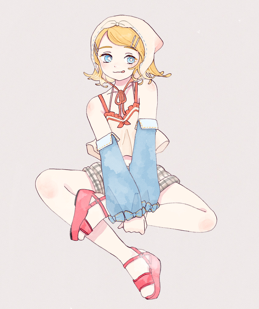 Safebooru - 1girl blonde hair blue eyes blush bonnet camisole commentary request detached ...