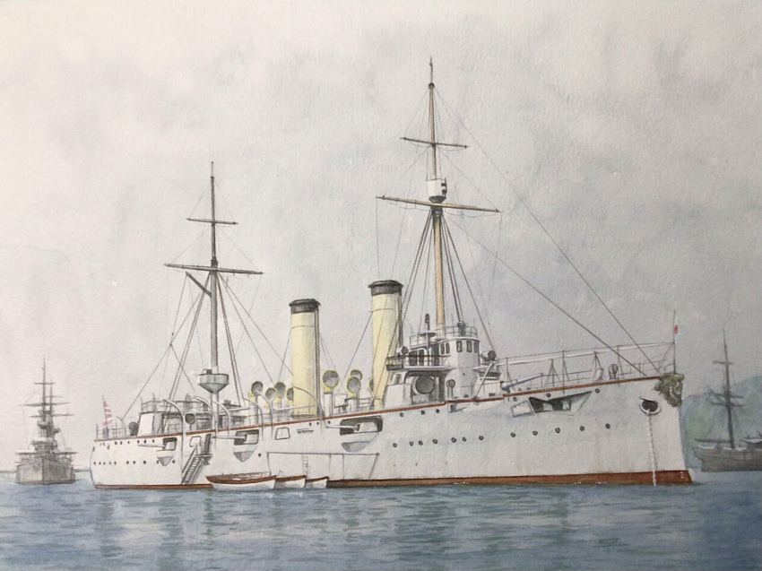 Safebooru - akashi (cruiser) atelier bono boat cannon cruiser dock ...