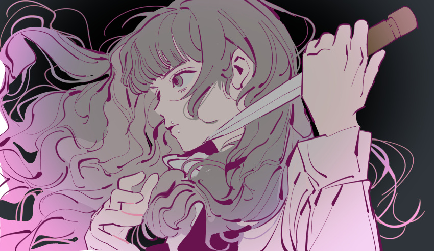 Safebooru - 1girl absurdres black background expressionless fear ...