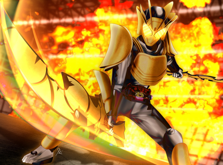 Safebooru - 1boy absurdres armor bodysuit chips (food) dual wielding ...