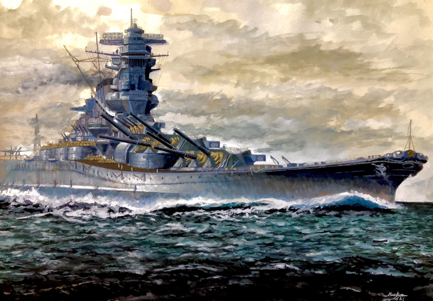 Safebooru - aiming atelier 634 battleship cannon dawn highres imperial japanese navy military ...