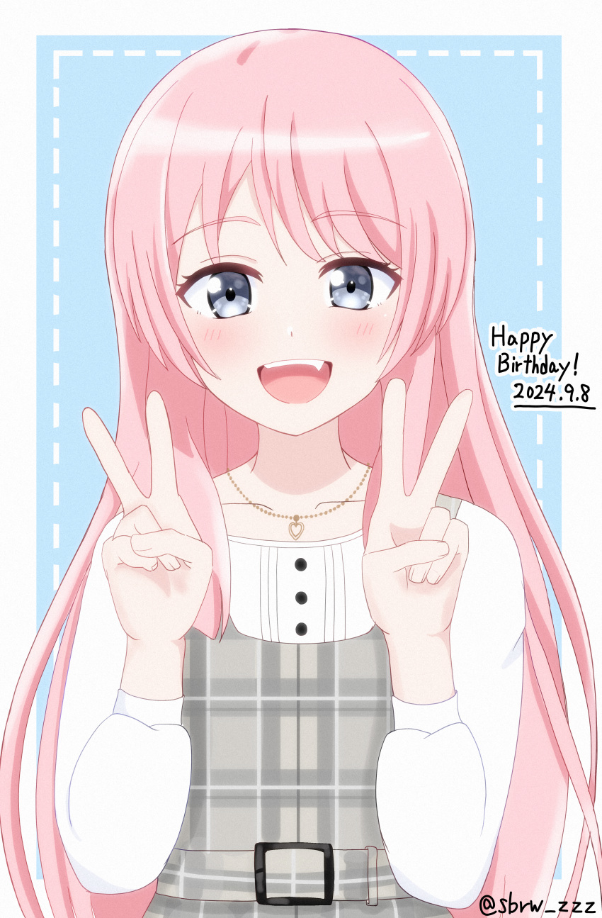 Safebooru - 1girl absurdres bang dream! bang dream! it's mygo!!!!! blue background blush border ...