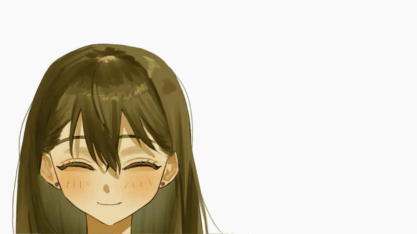 Safebooru - 1girl black hair blush closed eyes closed mouth ear piercing highres lifejam 403 ...