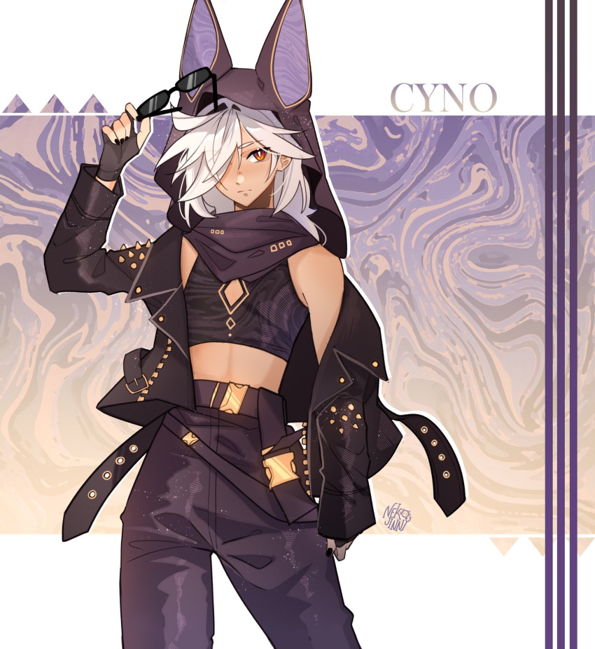 Safebooru - 1boy alternate costume animal ears animal hood black cape ...