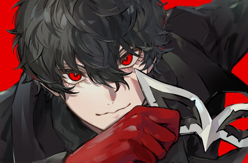 Safebooru - 1boy amamiya ren black coat black hair closed mouth coat eyelashes gloves hair ...