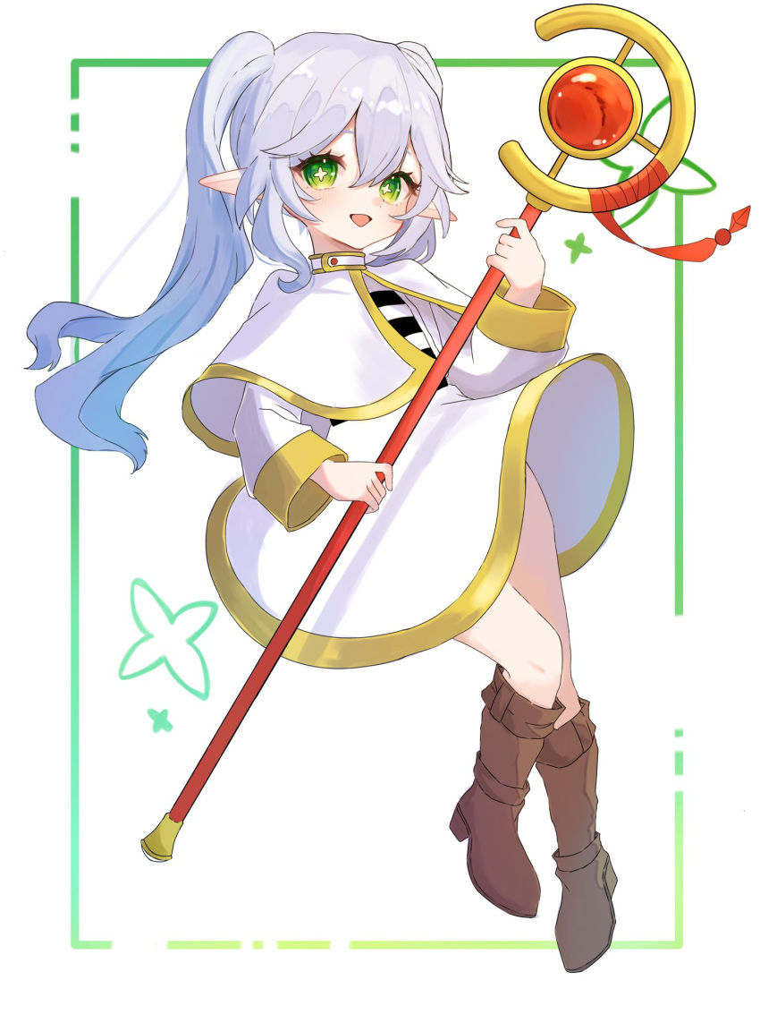 Safebooru - 1girl :d alternate costume alternate hairstyle blush boots ...