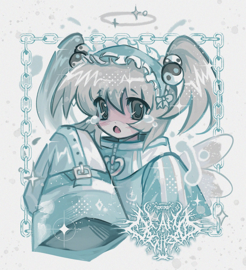 Safebooru - 1girl 2000s (style) angel angel wings brown eyes chain ...