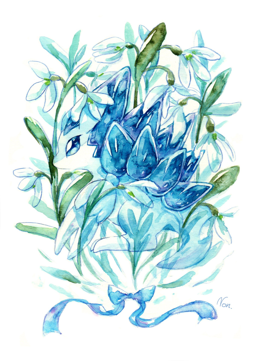 Safebooru - alolan sandslash animal focus blue eyes blue ribbon bright ...