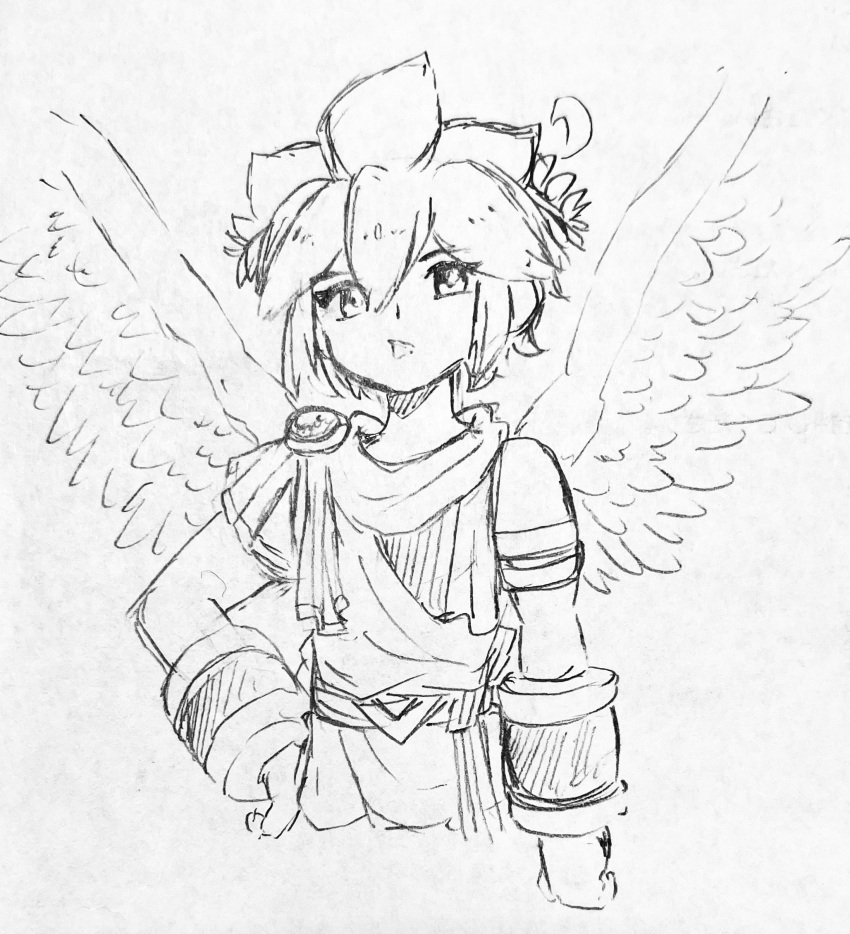Safebooru - ahoge ancient greek clothes androgynous angel angel wings ...