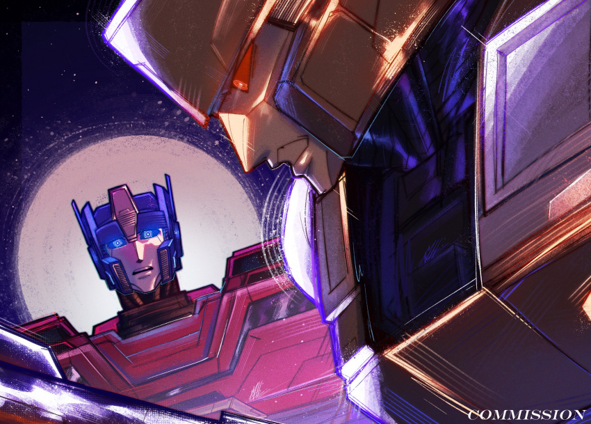 Safebooru - 2boys angry autobot blue eyes headgear highres looking at ...