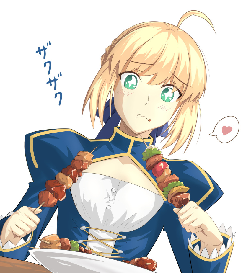 Safebooru - 1girl absurdres ahoge andychen662000 artoria pendragon (fate) blonde hair blue dress ...
