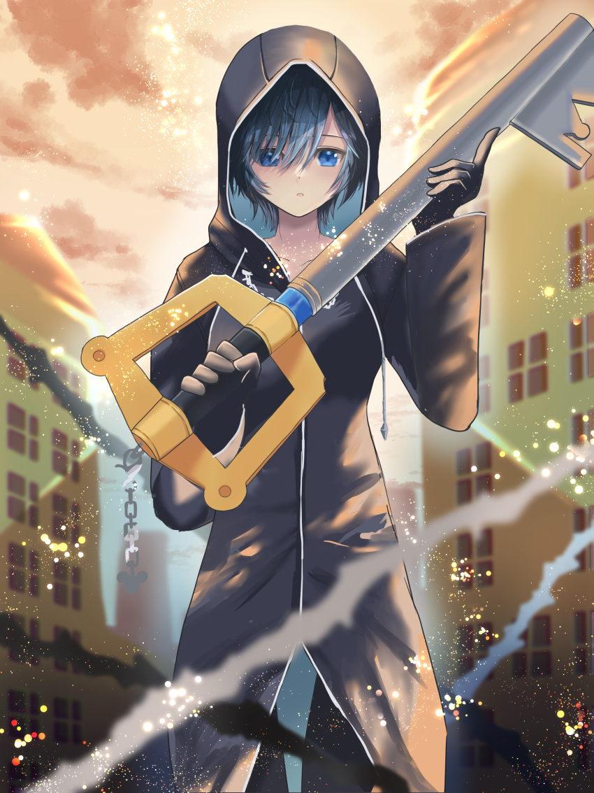 Safebooru - 1girl :o absurdres black coat black coat (kingdom hearts) black gloves black hair ...