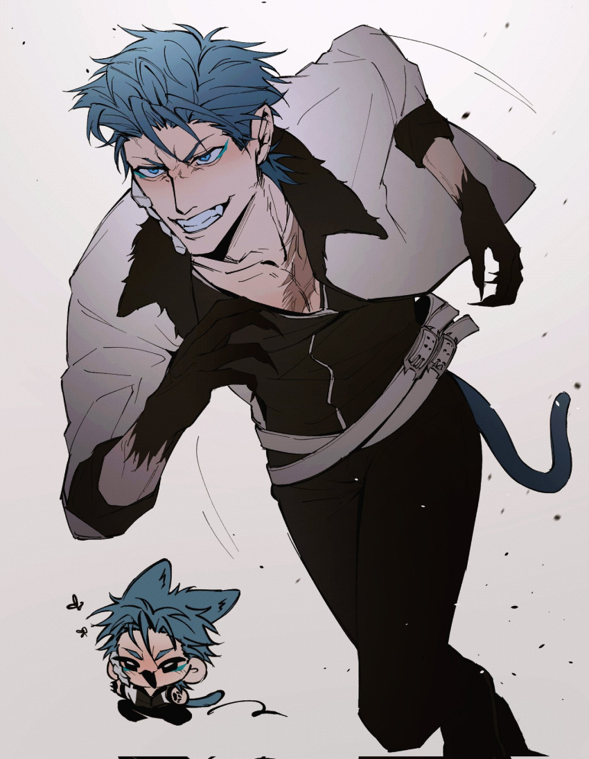 Safebooru - 1boy arrancar belt black hands black shirt bleach blue ...