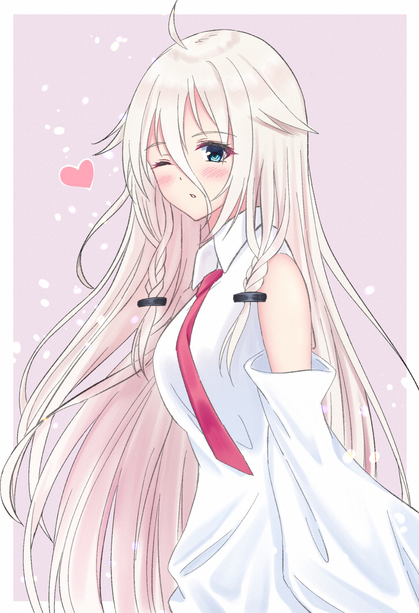 Safebooru - 1girl absurdres ahoge alternate costume bare shoulders blue eyes blush border braid ...