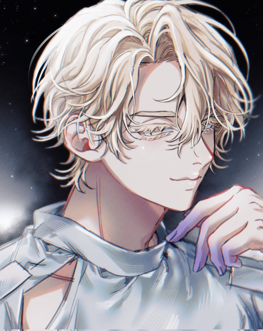 Safebooru - 1boy alien stage blonde hair closed mouth collared shirt ...