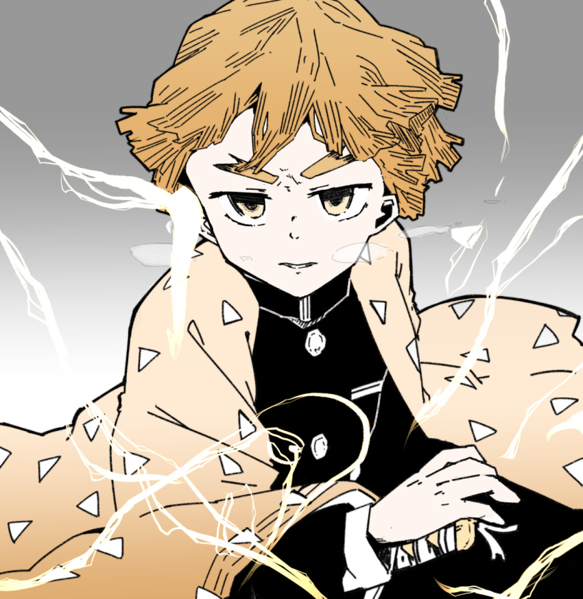 Safebooru - 1boy agatsuma zenitsu black jacket blonde hair demon slayer ...