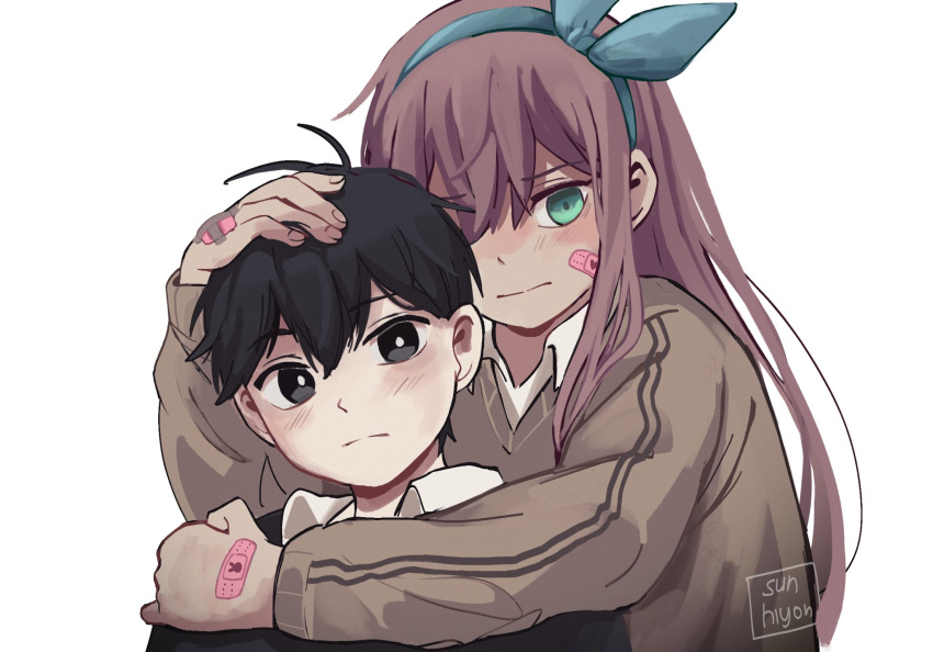 Safebooru - 1boy 1girl alternate costume artist name aubrey (faraway) (omori) aubrey (omori ...