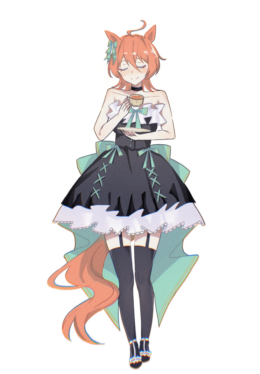 Safebooru - 1girl agnes tachyon (umamusume) ahoge alternate costume bare shoulders black choker ...