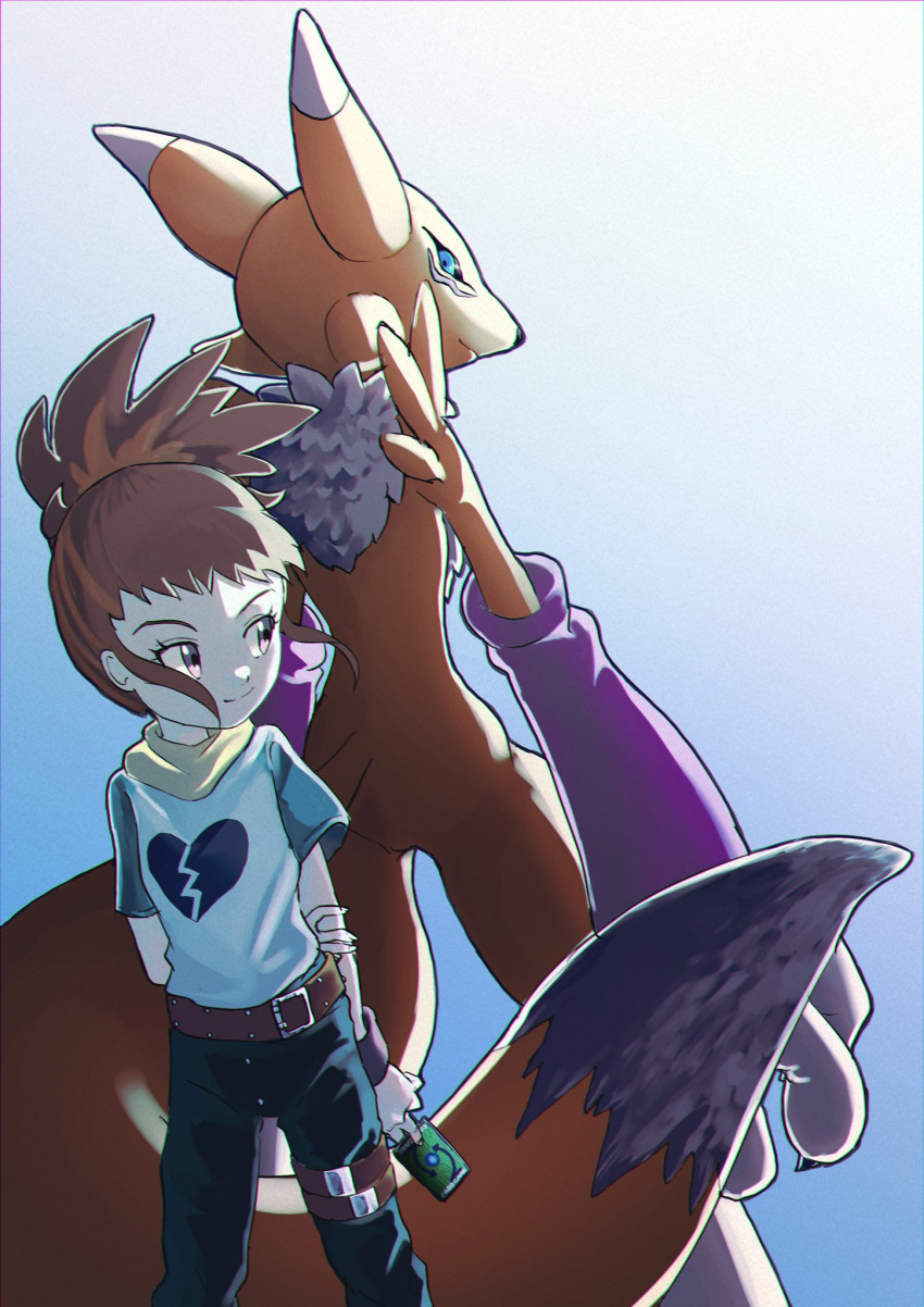 Safebooru - 1girl arm behind back black sclera blue eyes blue pants ...