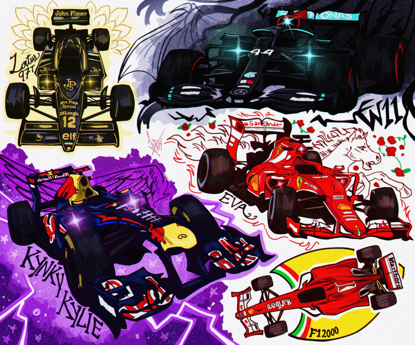 Safebooru - car english commentary ferrari flower formula one formula ...