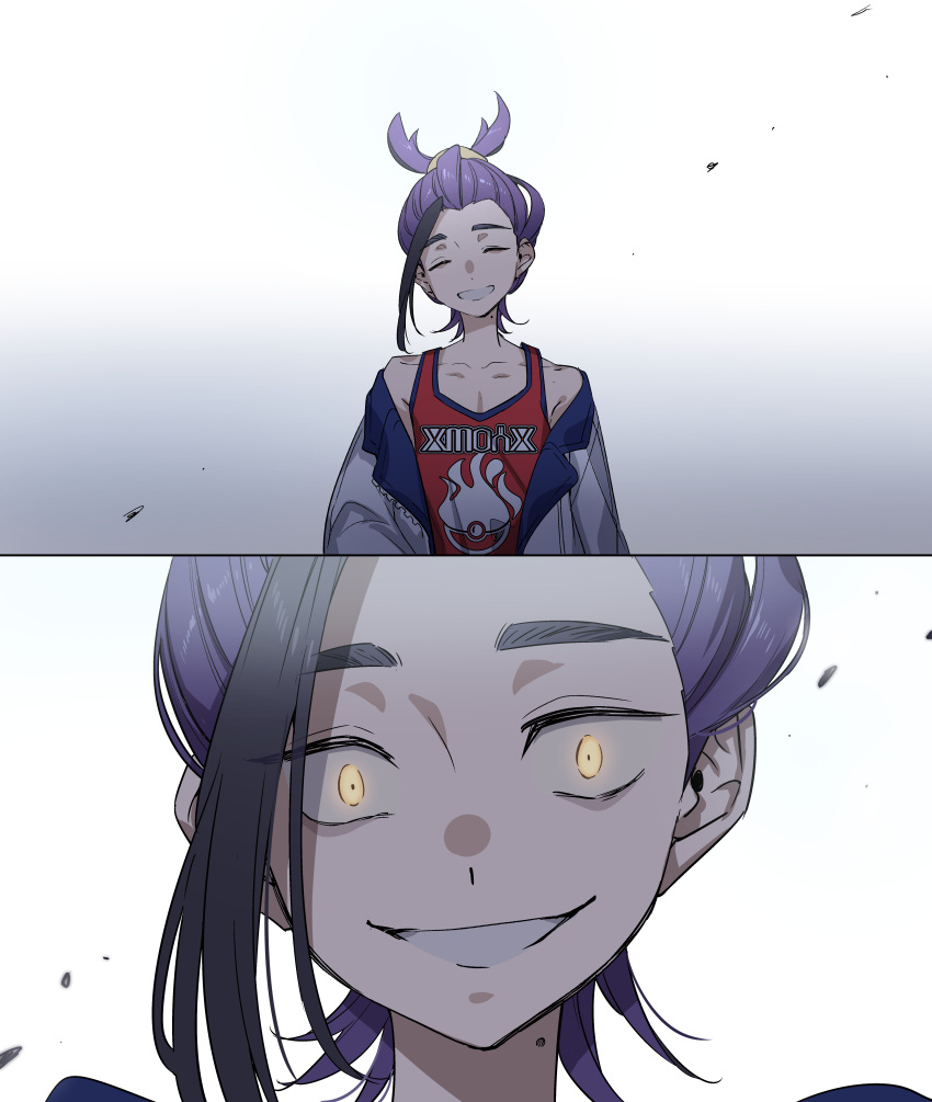 Safebooru - 1boy absurdres black hair closed eyes glowing glowing eyes ...
