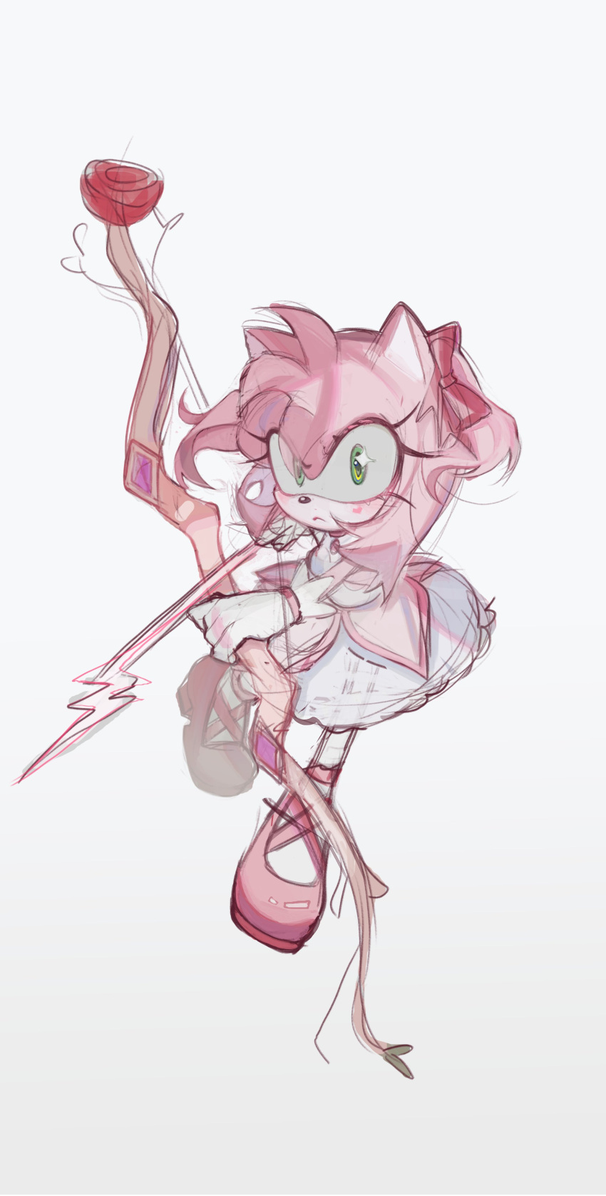 Safebooru - 1girl absurdres amy rose animal ears animal nose bow bow (weapon) commentary cosplay ...