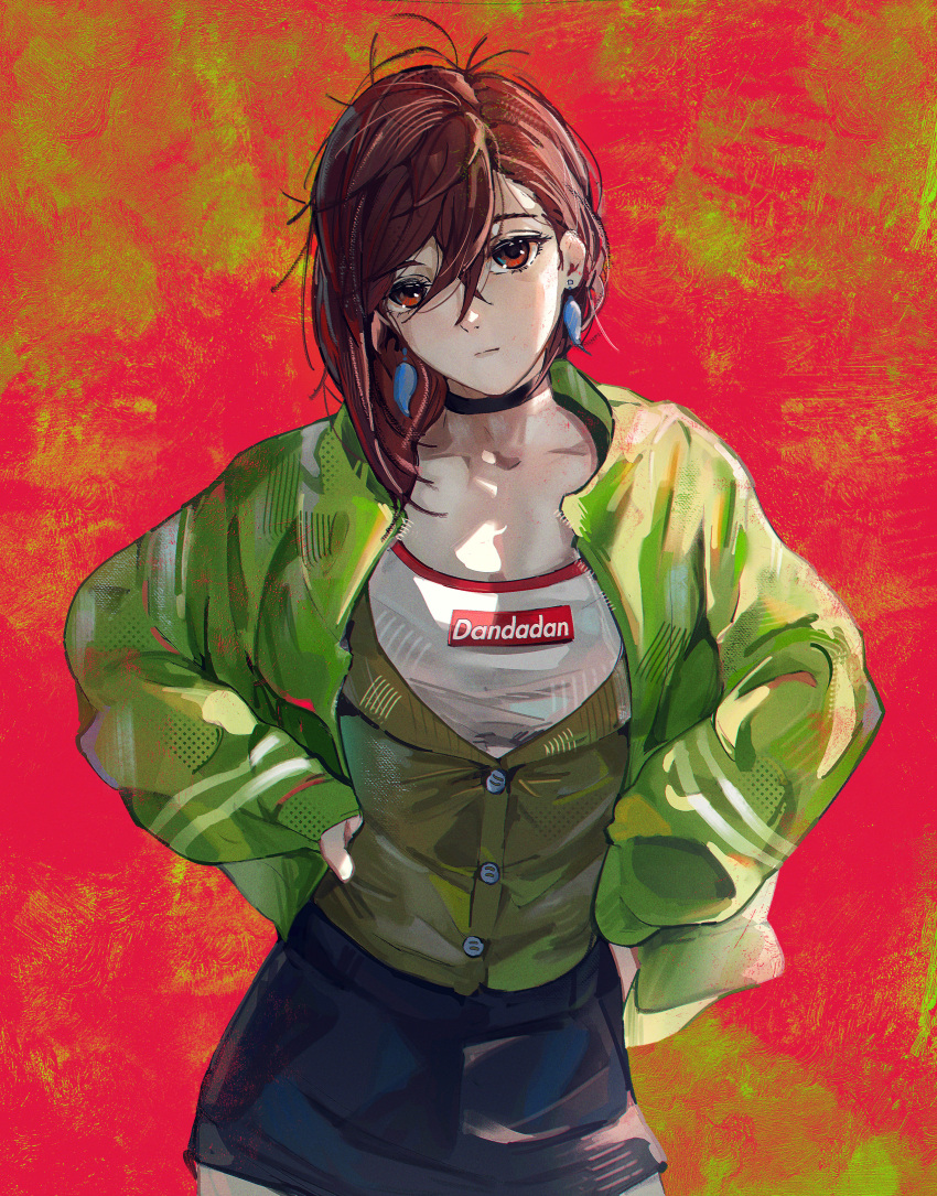 Safebooru - 1girl absurdres ayase momo big chunger black choker brown eyes brown hair choker ...