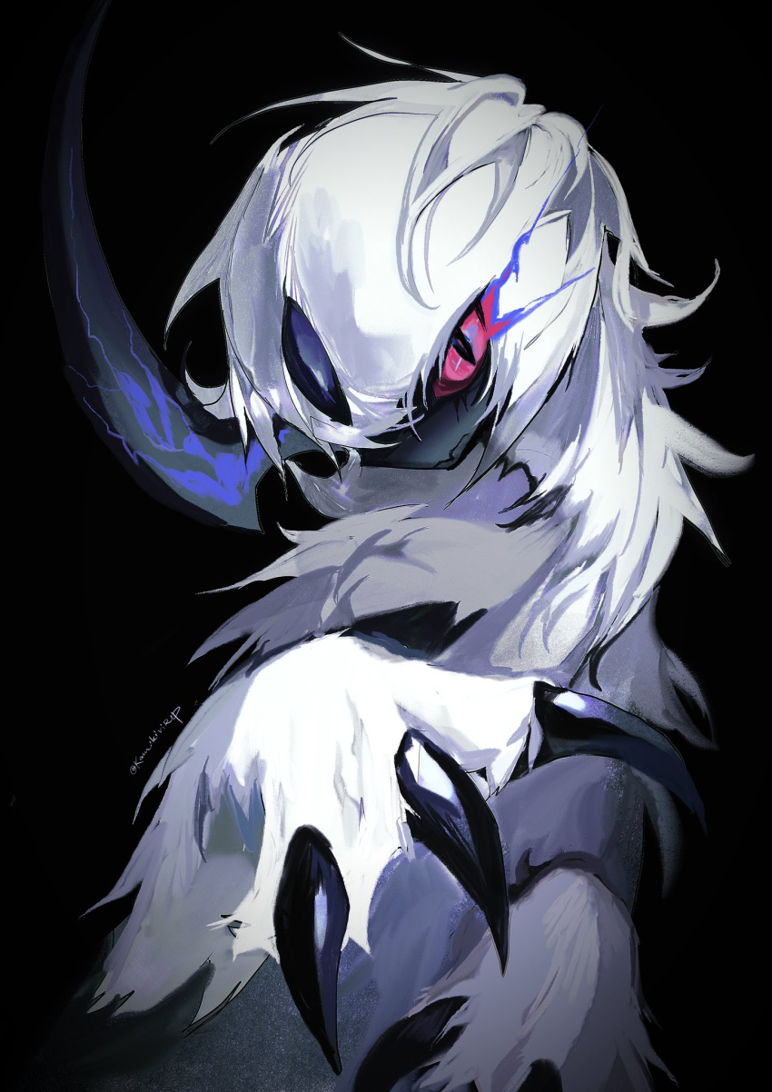 Safebooru - absol black background black eyes claws colored sclera ...