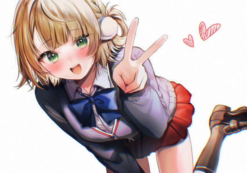 Safebooru - 1girl absurdres alternate costume black footwear black socks blonde hair blue bow ...