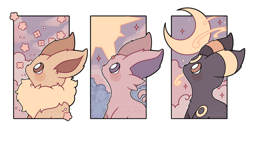 Safebooru Absurdres Blush Blush Stickers Bright Pupils Brown Eyes Clouds Crescent Day Eevee
