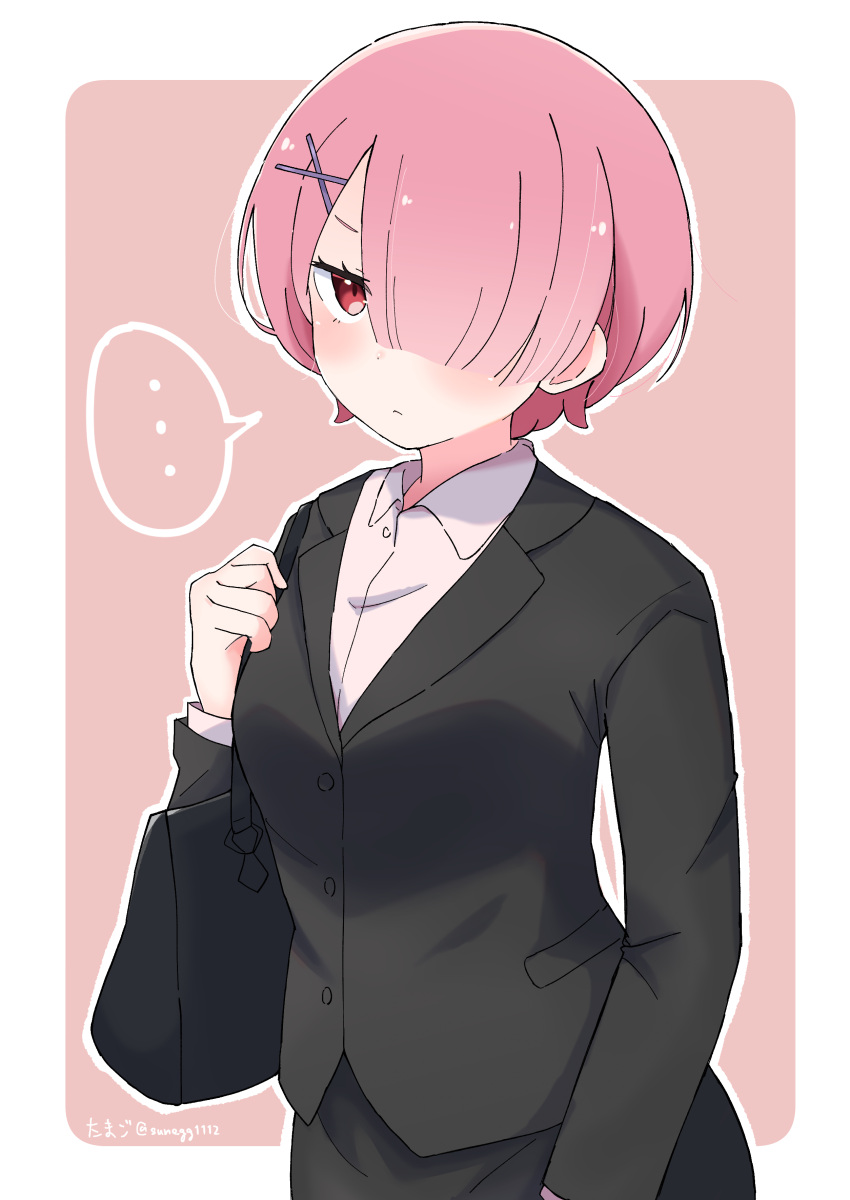 Safebooru - ... 1girl absurdres artist name bag black bag black skirt black suit business suit ...