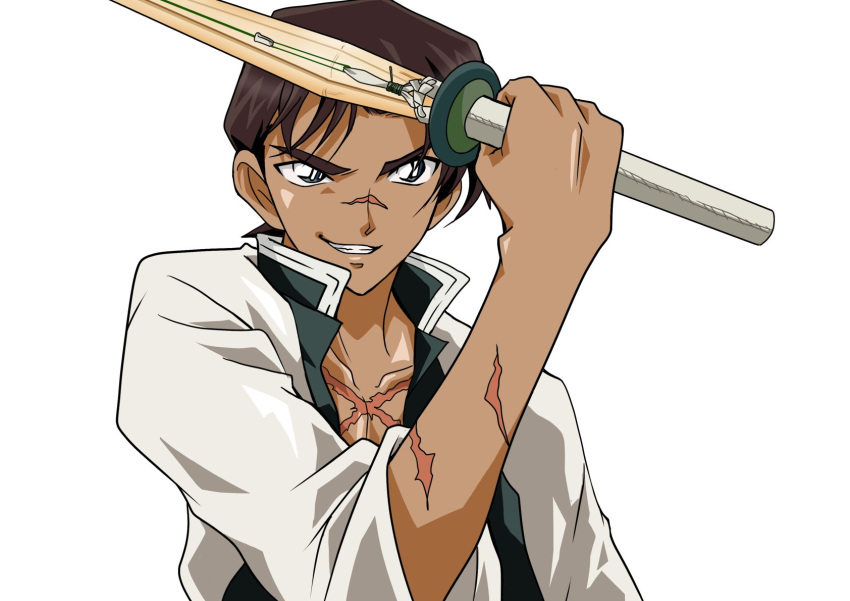 Safebooru - 1boy brown hair cosplay dark-skinned male dark skin hattori ...