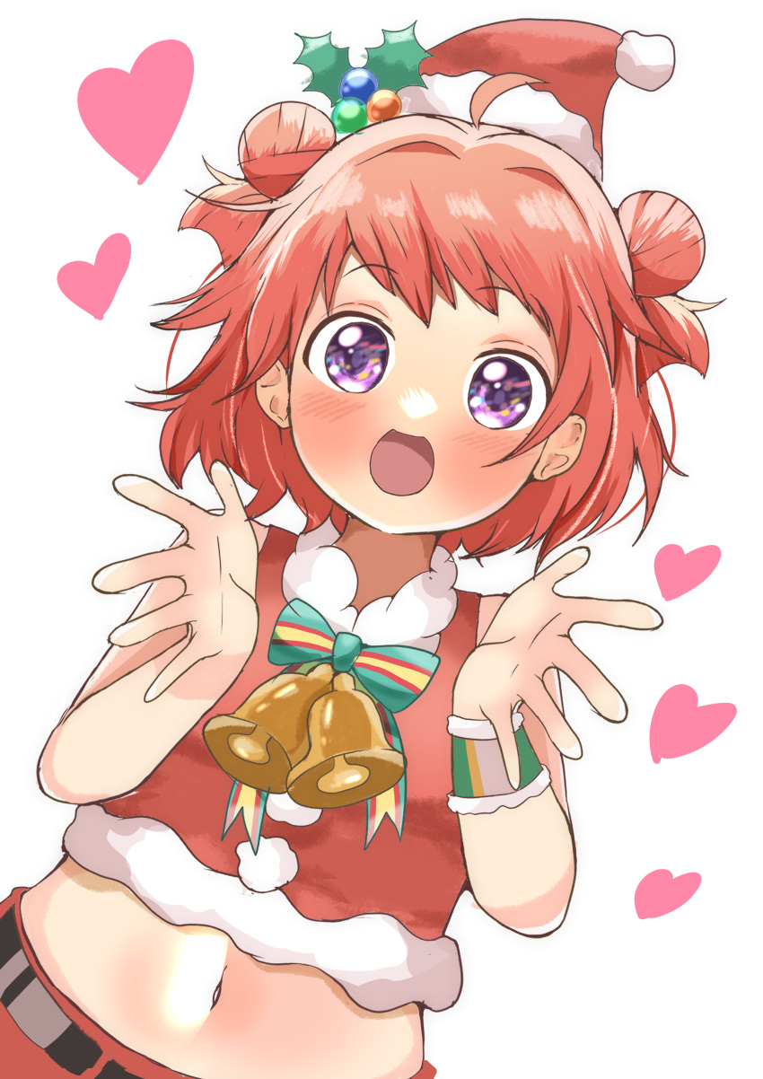 Safebooru - 1girl :d absurdres ahoge akaza akari bare shoulders bell belt black belt blush ...