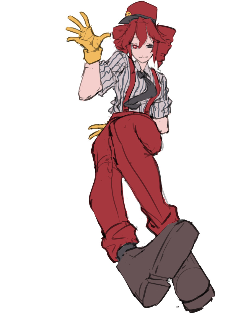Safebooru - 1girl absurdres arms behind back black footwear black ...