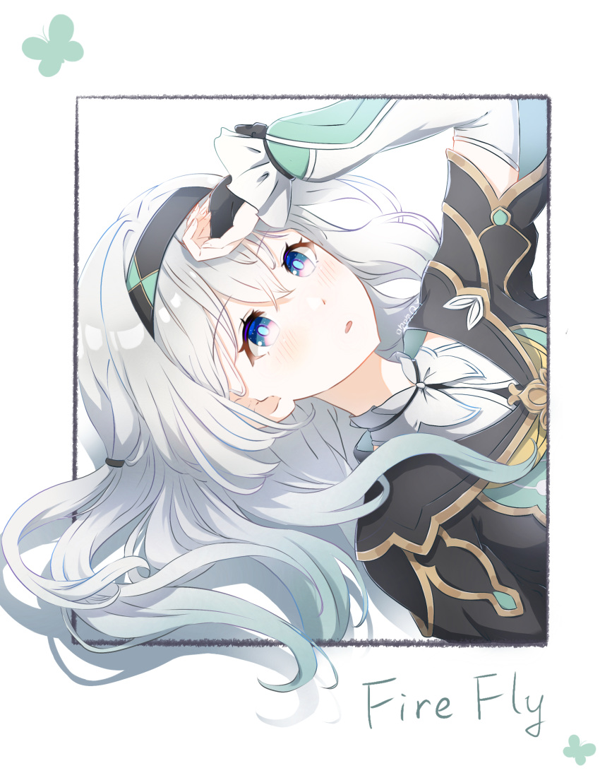 Safebooru - 1girl absurdres black bridal gauntlets black hairband black jacket bridal gauntlets ...