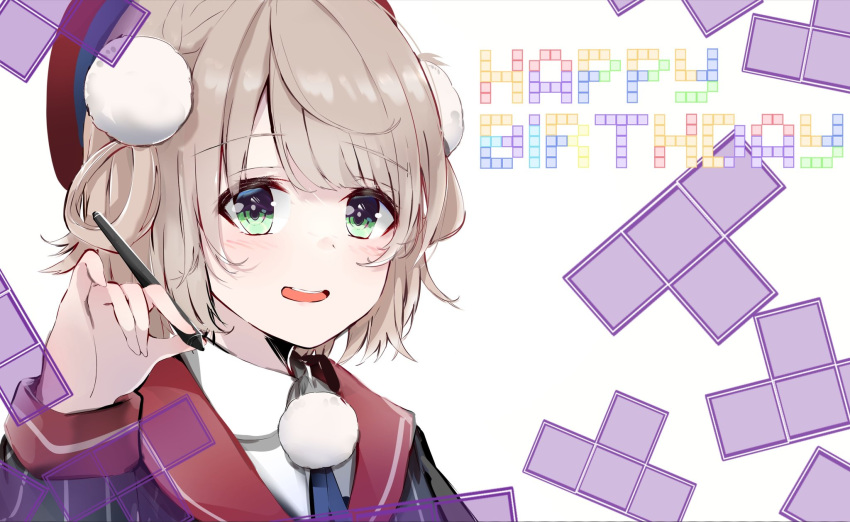 Safebooru - 1girl beret black jacket blue ribbon blunt bangs blush ...