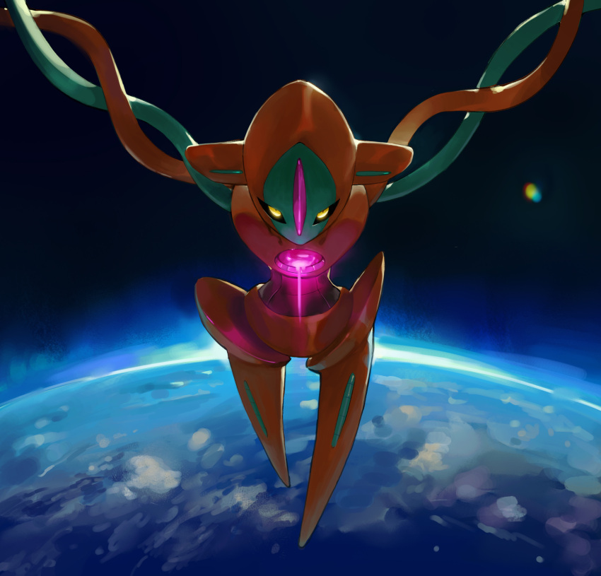 Safebooru - alien arms up chest jewel colored skin commentary deoxys ...