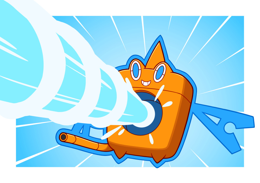 Safebooru - absurdres blue eyes border commentary request grin happy ...