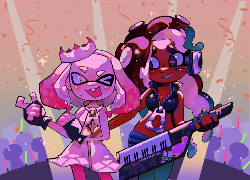 Safebooru - 2girls candyje11yfish concert crowd inkling inkling girl ...
