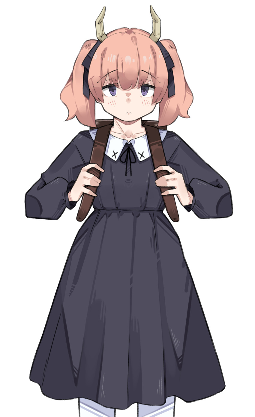 Safebooru - 1girl absurdres backpack bag black dress black ribbon blush ...