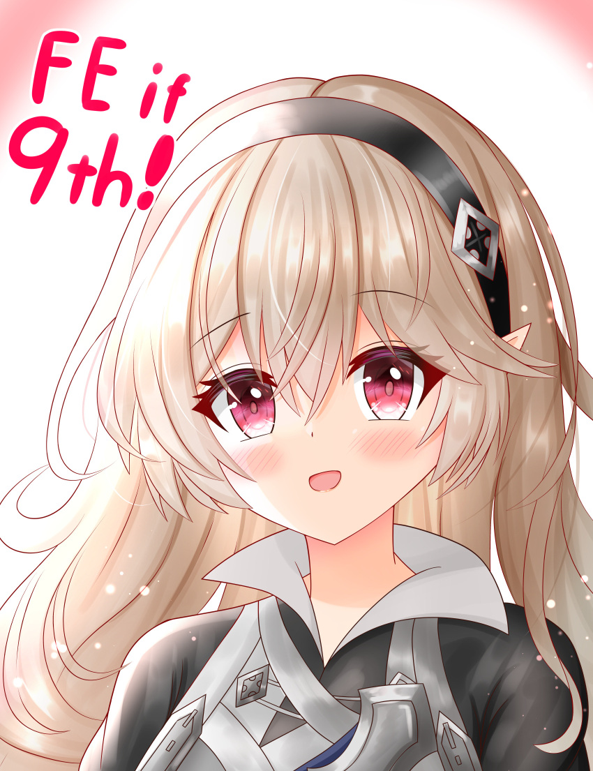 Safebooru - ! 1girl :d anniversary black hairband commentary request ...