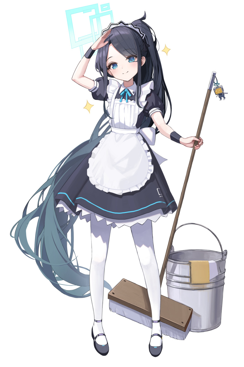 Safebooru - 1girl absurdly long hair absurdres apron aris (blue archive) aris (maid) (blue ...