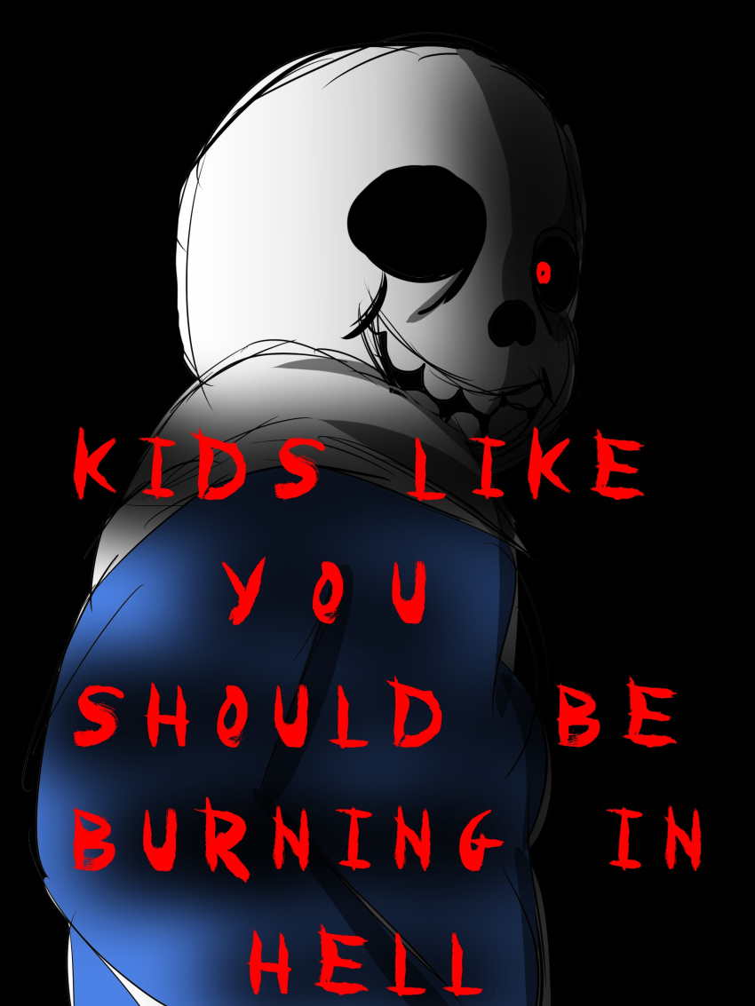 Safebooru - 1boy english text highres hoodie red eyes sans (undertale ...