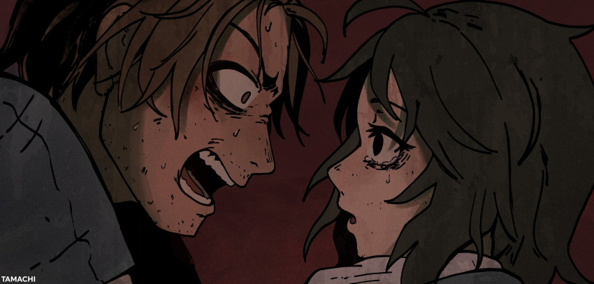 Safebooru - 1boy 1girl angry anya (mouthwashing) artist name bags under ...