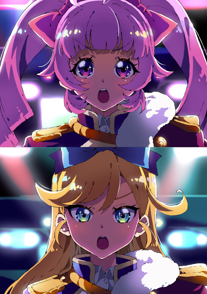 Safebooru - 2girls :o absurdres ahoge aozora himari backlighting blonde ...