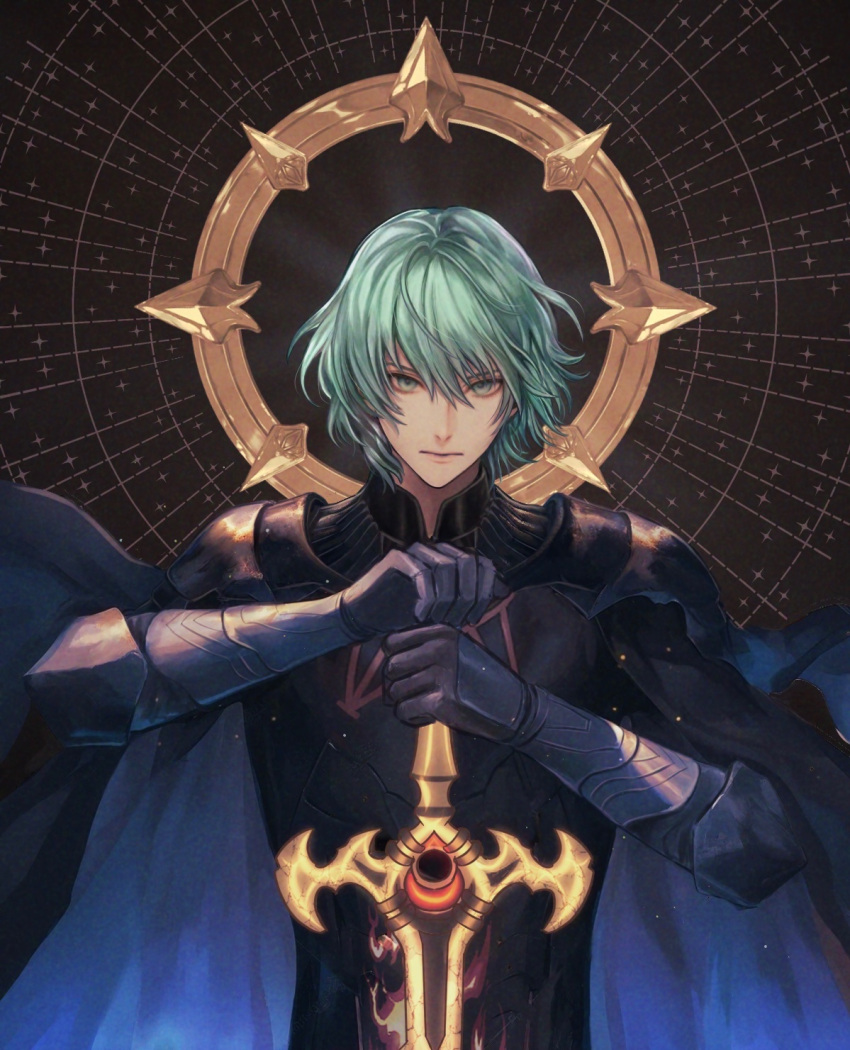 Safebooru - 1boy armor armored gloves arms up black armor black cape ...