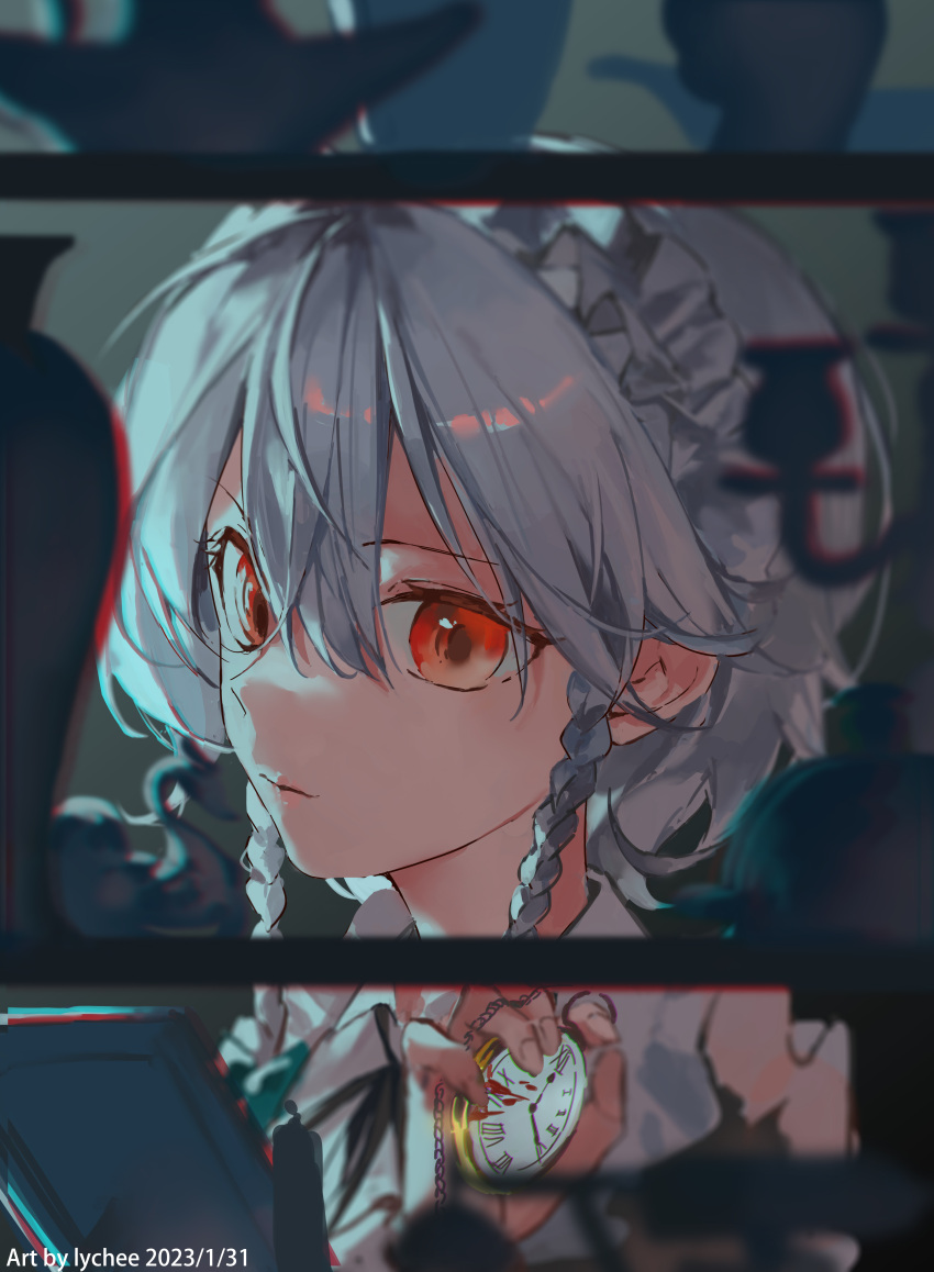 Safebooru - 1girl absurdres artist name black ribbon blood braid candle candlestand chromatic ...