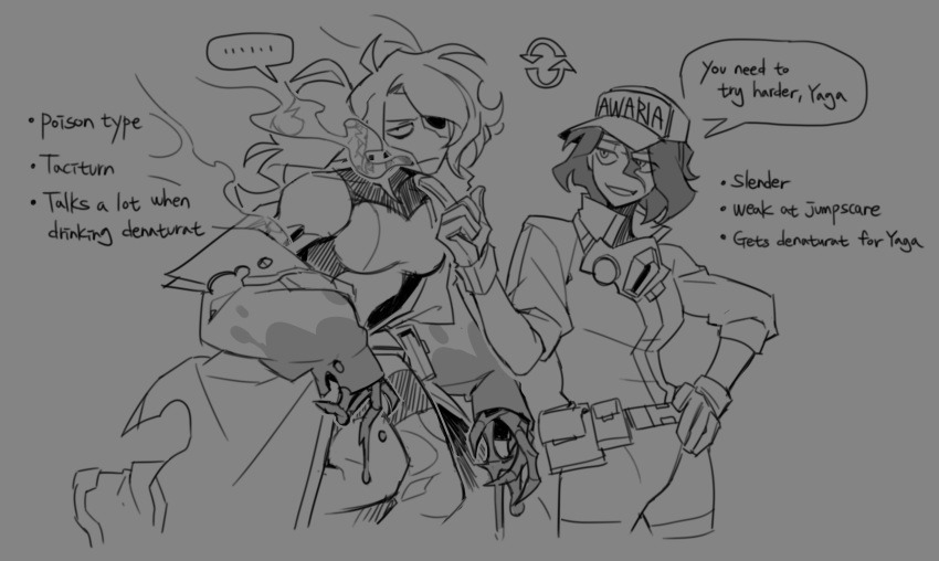 Safebooru - ... 2girls absurdres alternate universe arrow (symbol) awaria baba yaga (awaria ...