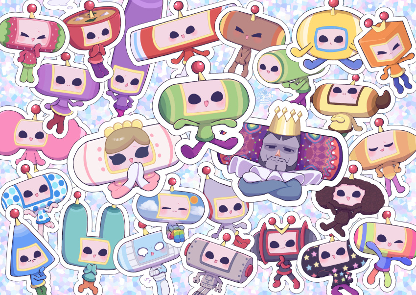 Safebooru - 6+boys 6+girls :i absurdres ace (katamari damacy) antennae ...